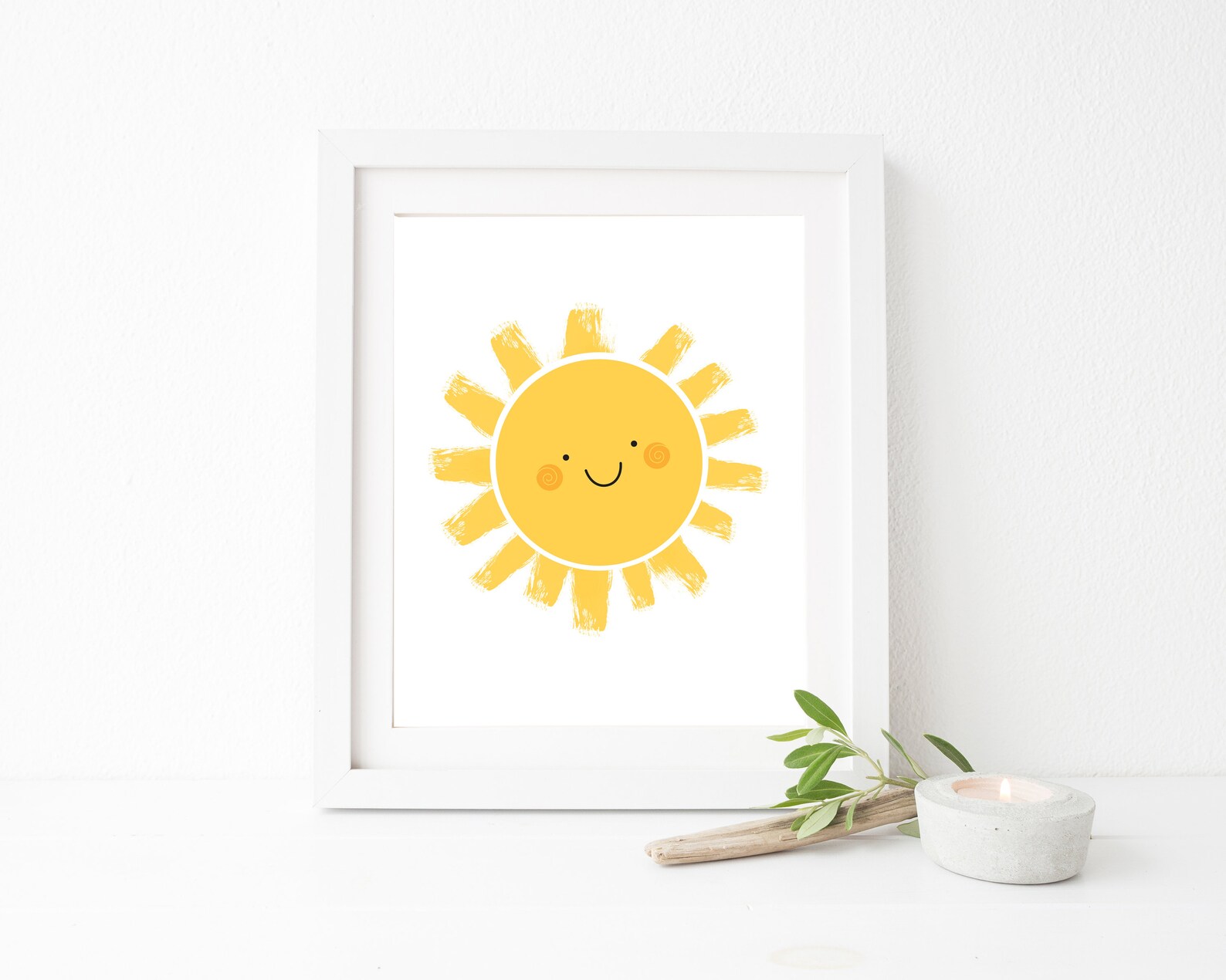 Yellow Sun Printable Art, Smile Sun Print for Kids Room, Sun Poster ...