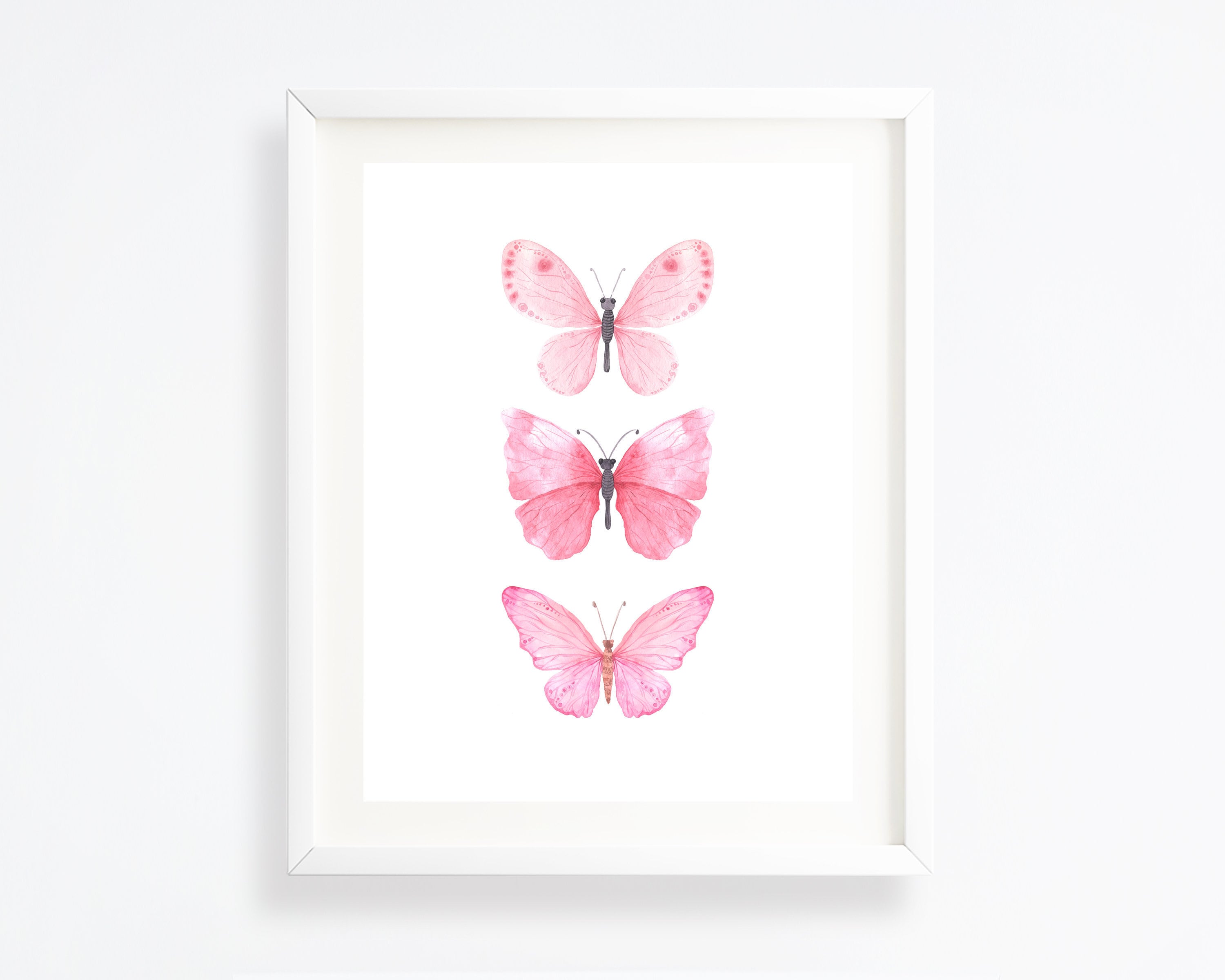 Girls Bedroom Wall Art Pink Butterfly Print Butterfly | Etsy