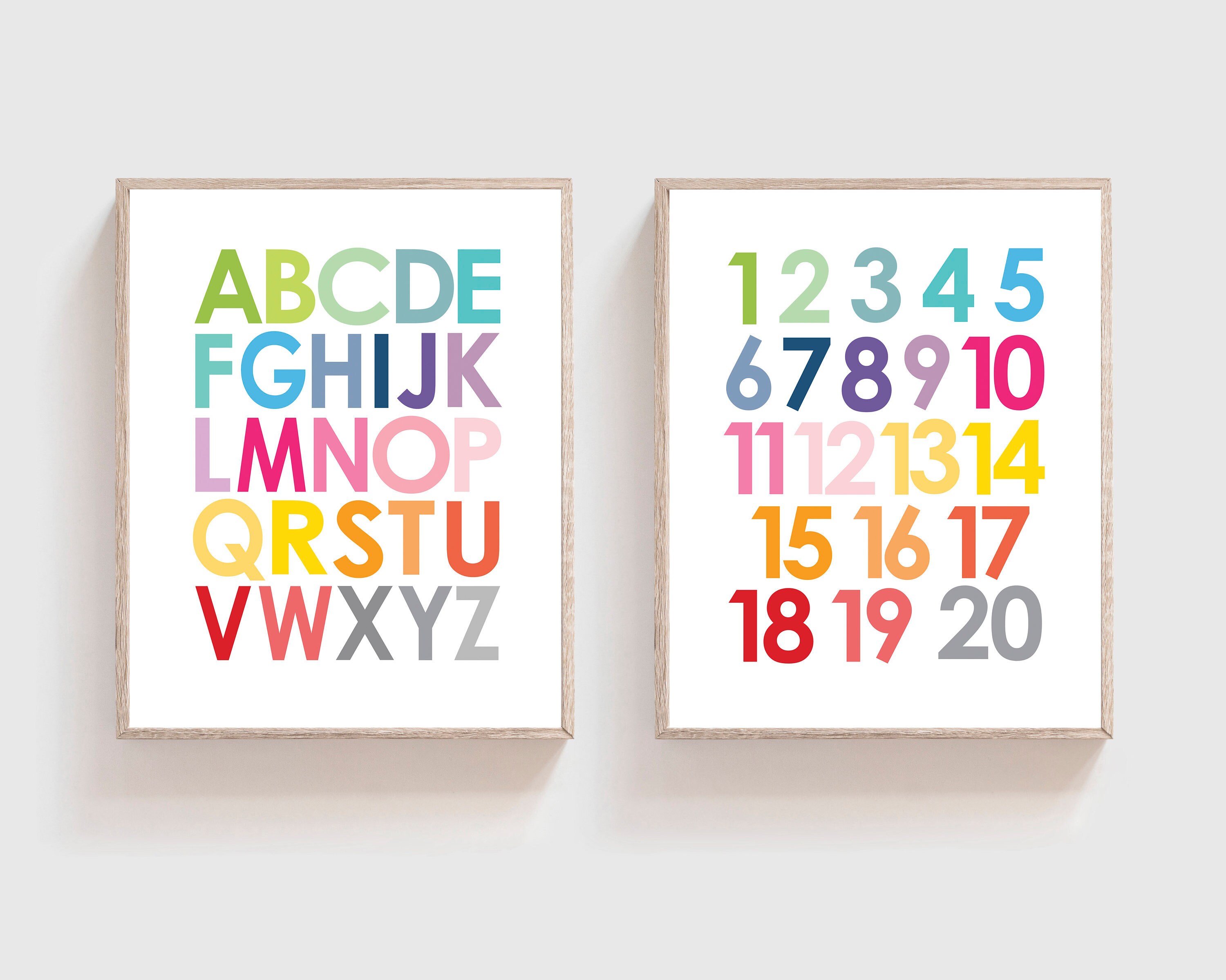 Set of 2 Rainbow Alphabet Print ABC Poster Printable - Etsy