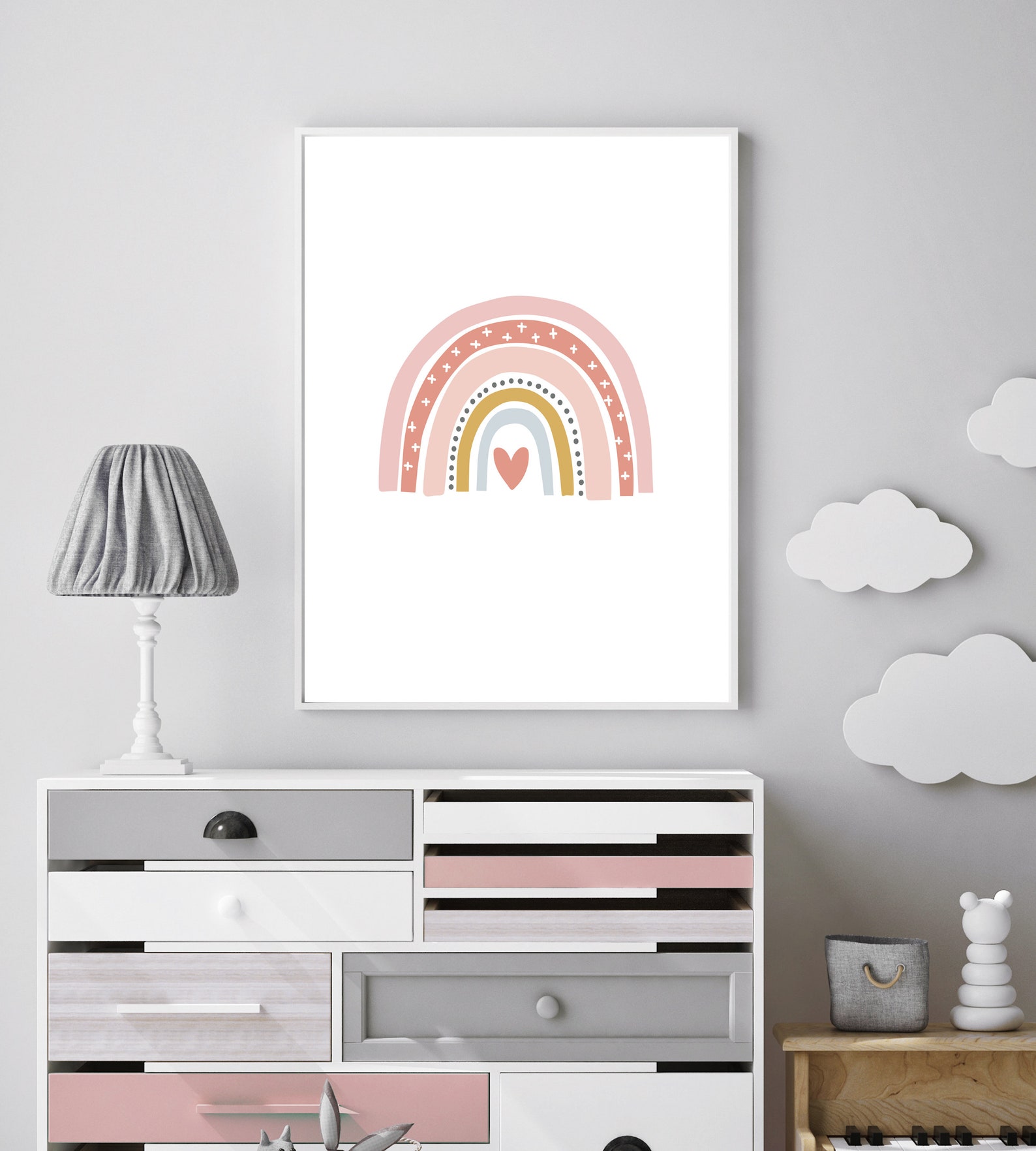 Rainbow Print - Pink Rainbow Print - Rainbow Prints for Girls Room ...