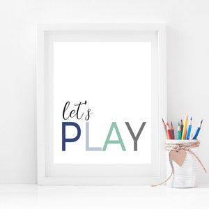 Lets Play Print - Playroom Wall Art - Playroom Prints - Playroom Wall ...