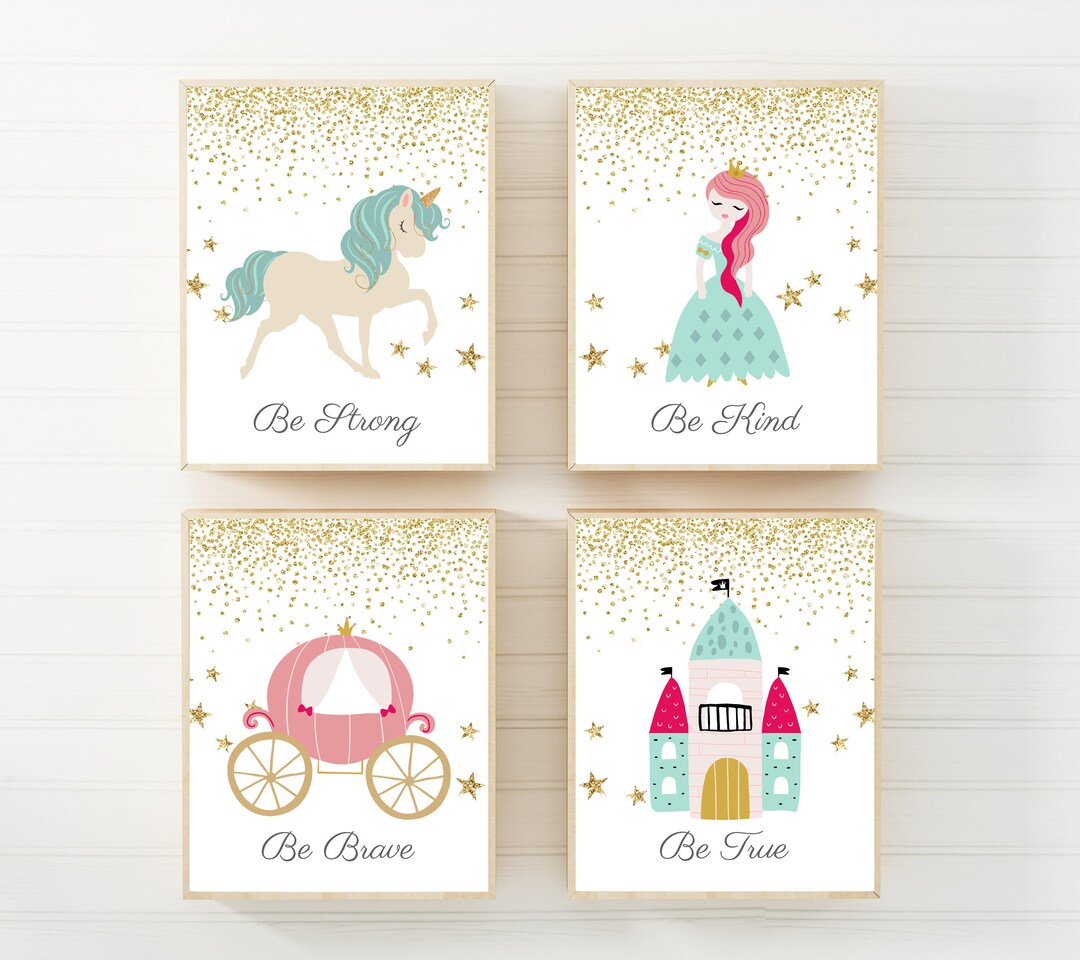 Princess Prints - Princess Wall Art - Pink Girls Room Decor - Princess ...
