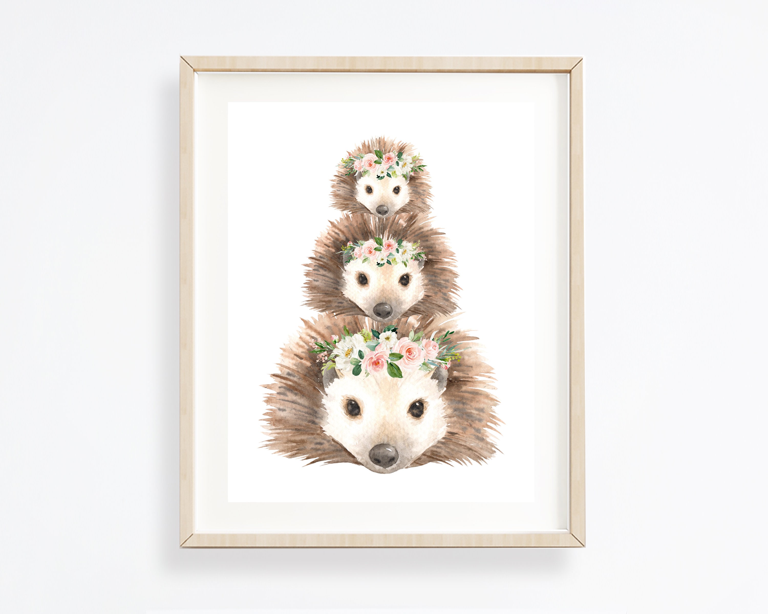 Hedgehog art print Woodland animal print Forest wall art | Etsy