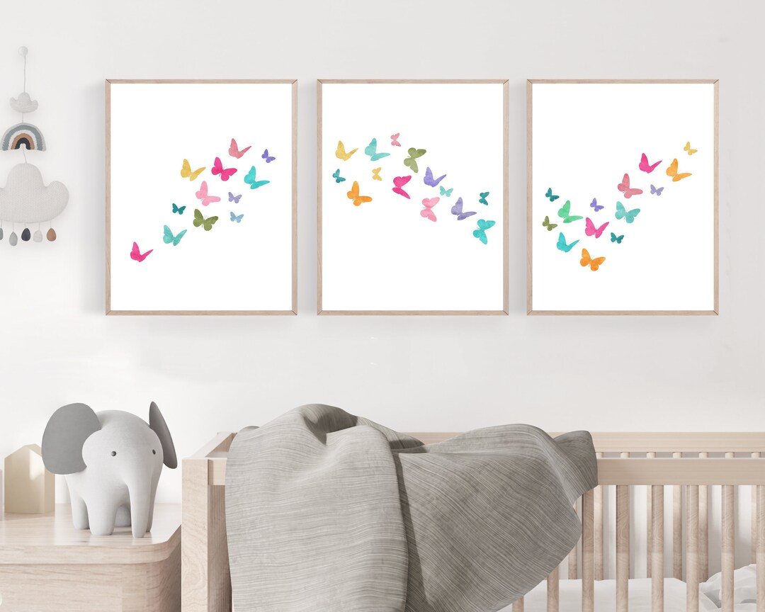 Butterfly Wall Art - Girls Bedroom Decor - Butterflies Nursery Decor ...