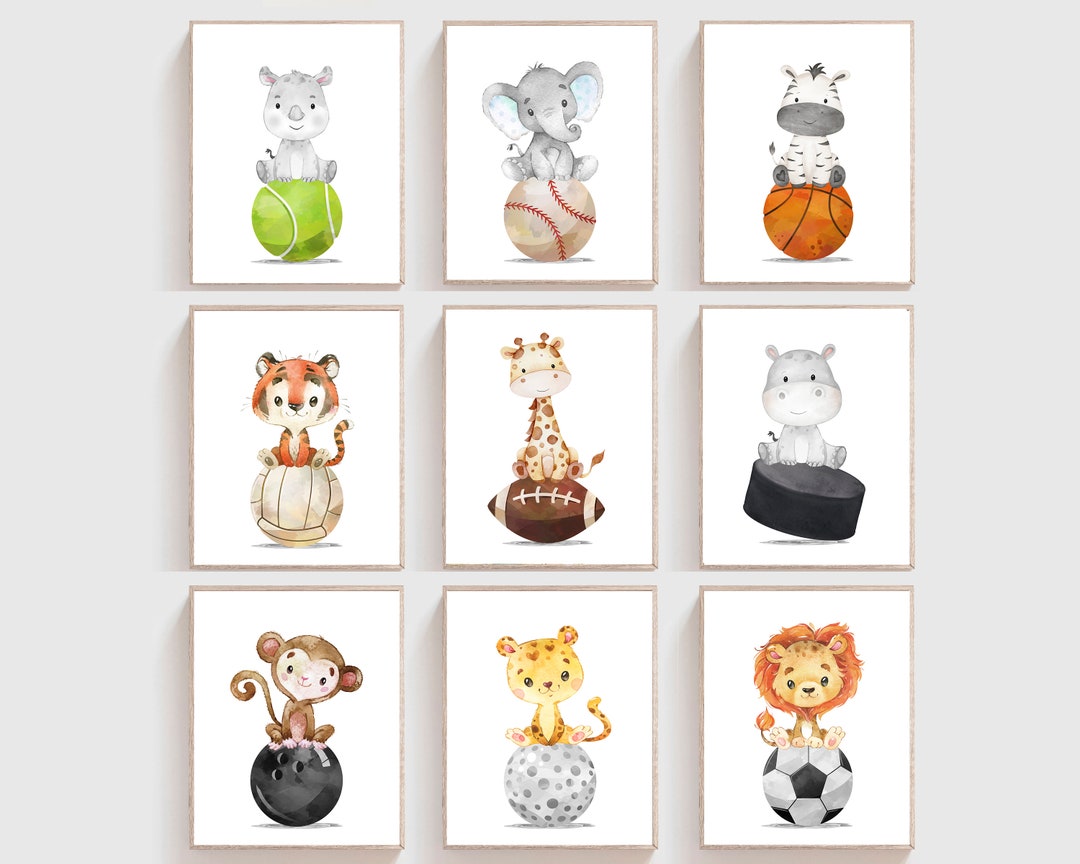 Animal Sports Print - Sport Nursery Decor - Animal Sports Nursery ...