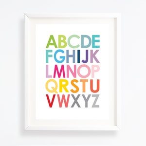 Colorful Alphabet Print ABC Print Alphabet Poster Alphabet Wall Art ...