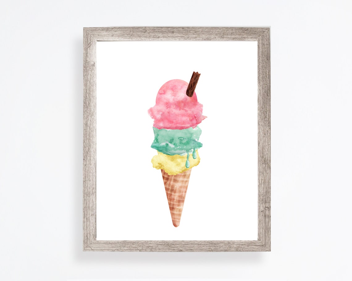Ice Cream Print Ice Cream Wall Art Ice Cream Poster Ice | Etsy Canada