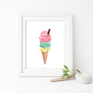 Ice Cream Print - Ice Cream Wall Art - Ice Cream Poster - Ice Cream ...