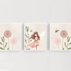 Enchanted Nursery Fairy Digital Prints With Pink Dandelion Flowers ...