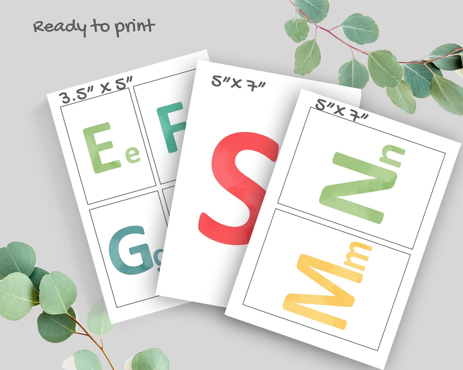 Printable Alphabet Flashcards for Toddlers – Watercolor ABC Wall Art ...