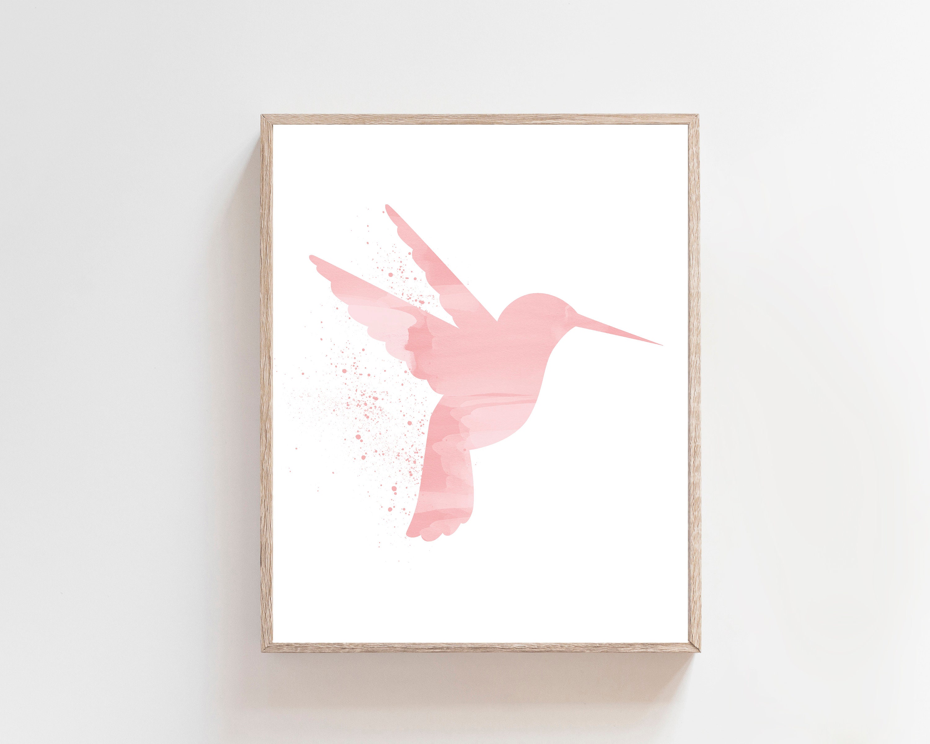 Pink Hummingbird Art Print Watercolor Hummingbird Print | Etsy