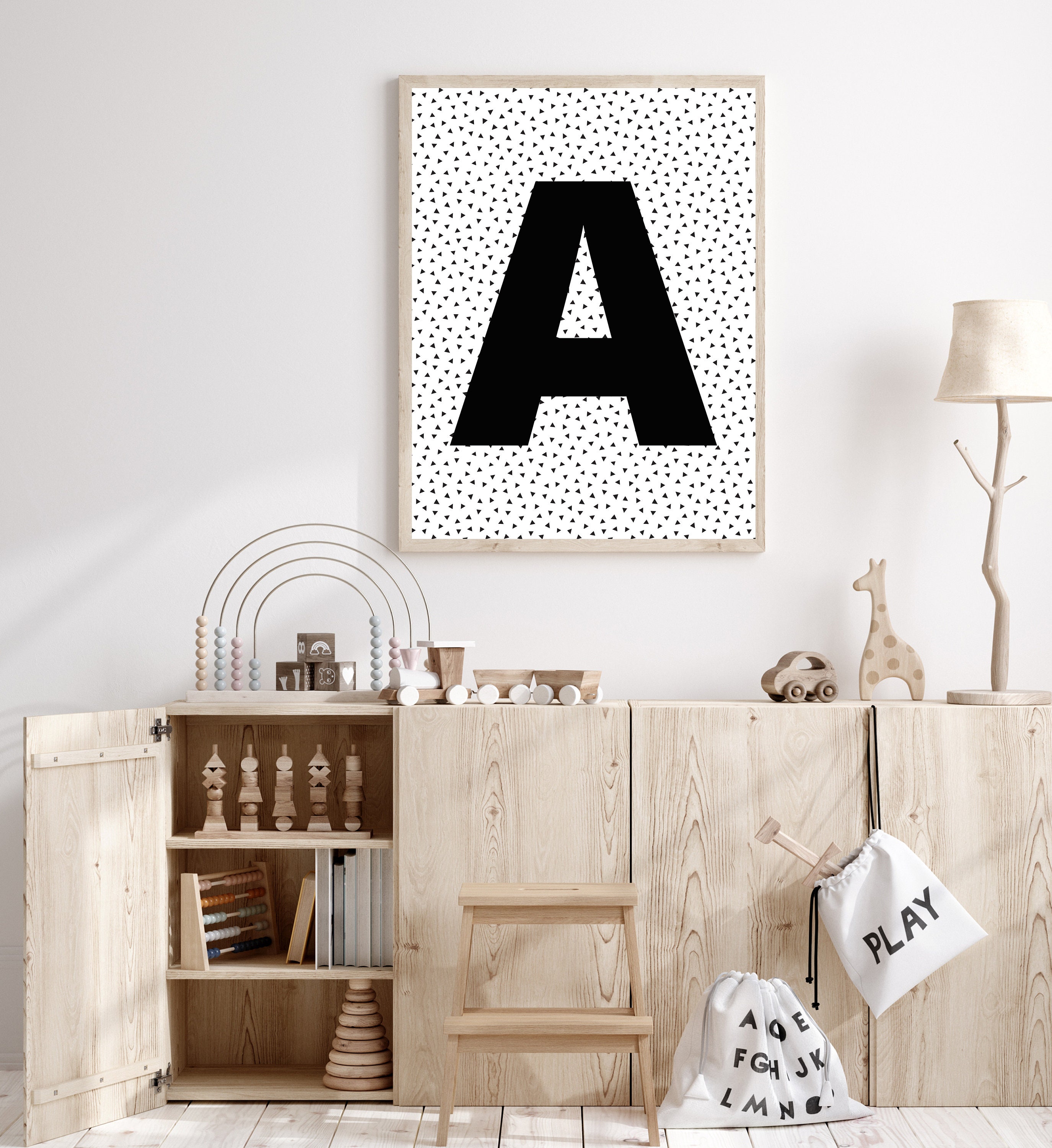 Letter Wall Art for Kids - Letter Art Print - Typography Print ...