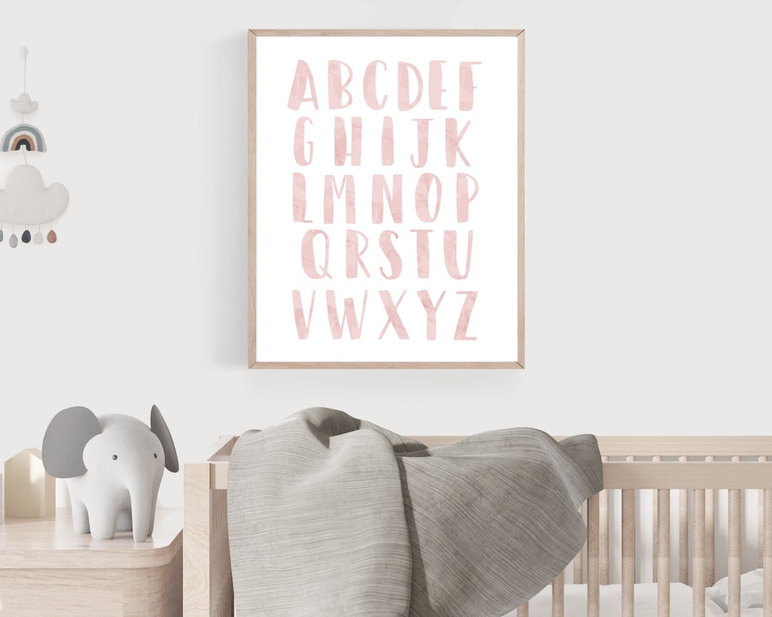 Alphabet Poster - Alphabet for Nursery - Alphabet Print - Pink Nursery ...
