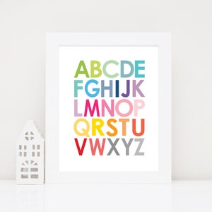 Colorful Alphabet Print ABC Print Alphabet Poster Alphabet Wall Art ...