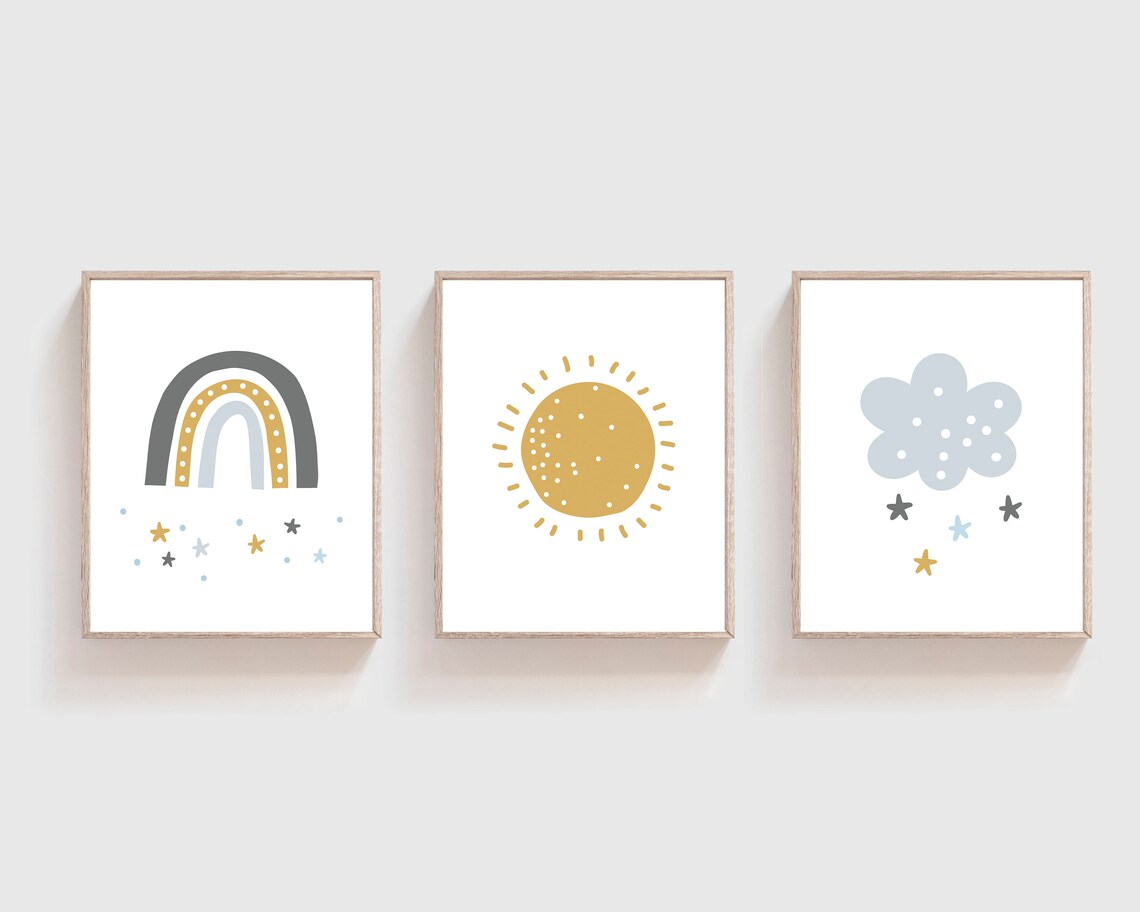 Weather Nursery Prints - Baby Boy Nursery Decor - Blue Nursery Prints ...
