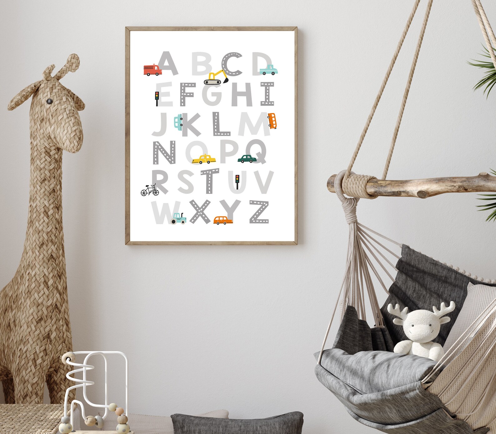 Transportation Alphabet - Baby Boy Nursery - Car Alphabet - ABC Wall ...