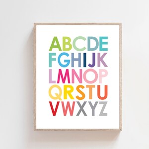 Colorful Alphabet Print ABC Print Alphabet Poster Alphabet Wall Art ...