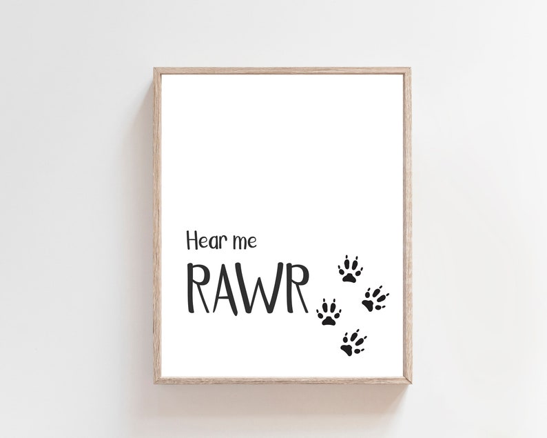 Hear Me Rawr Quote Wall Art Kids Wall Art Print Nursery - Etsy
