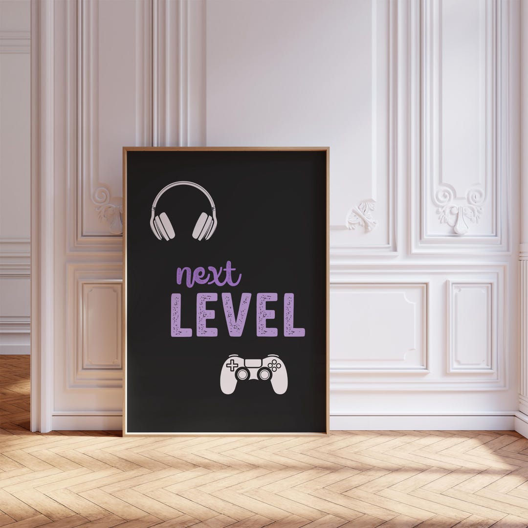 Next Level Gamer Wall Art, Video Game Printable Poster for Boys, Gaming ...