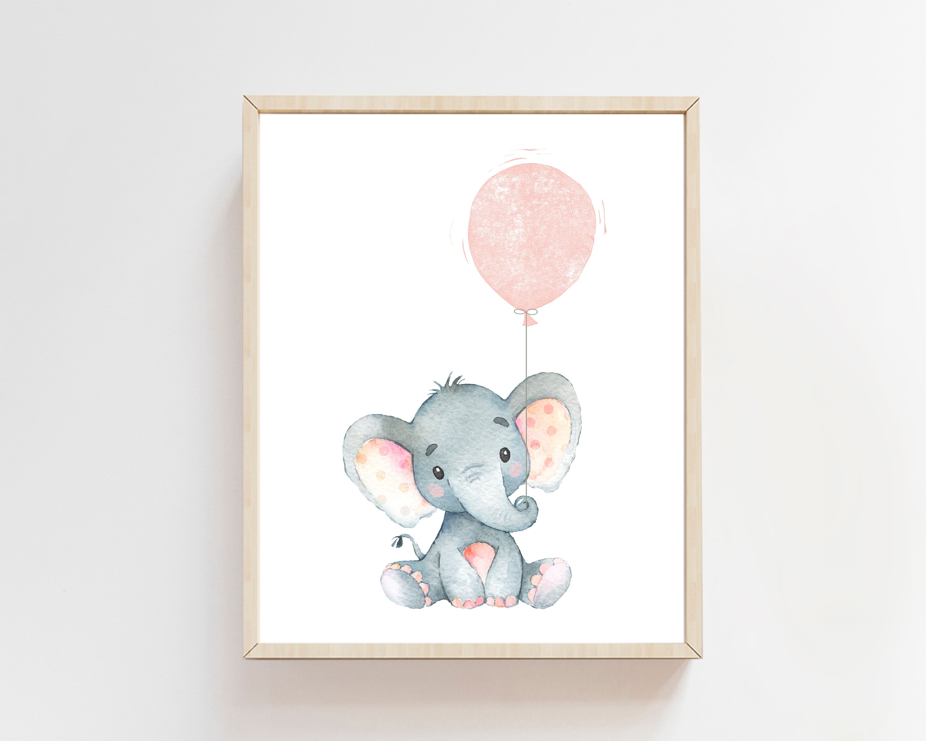Elephant Nursery Wall Art, Baby Girl Decor Print, Girls Jungle ...