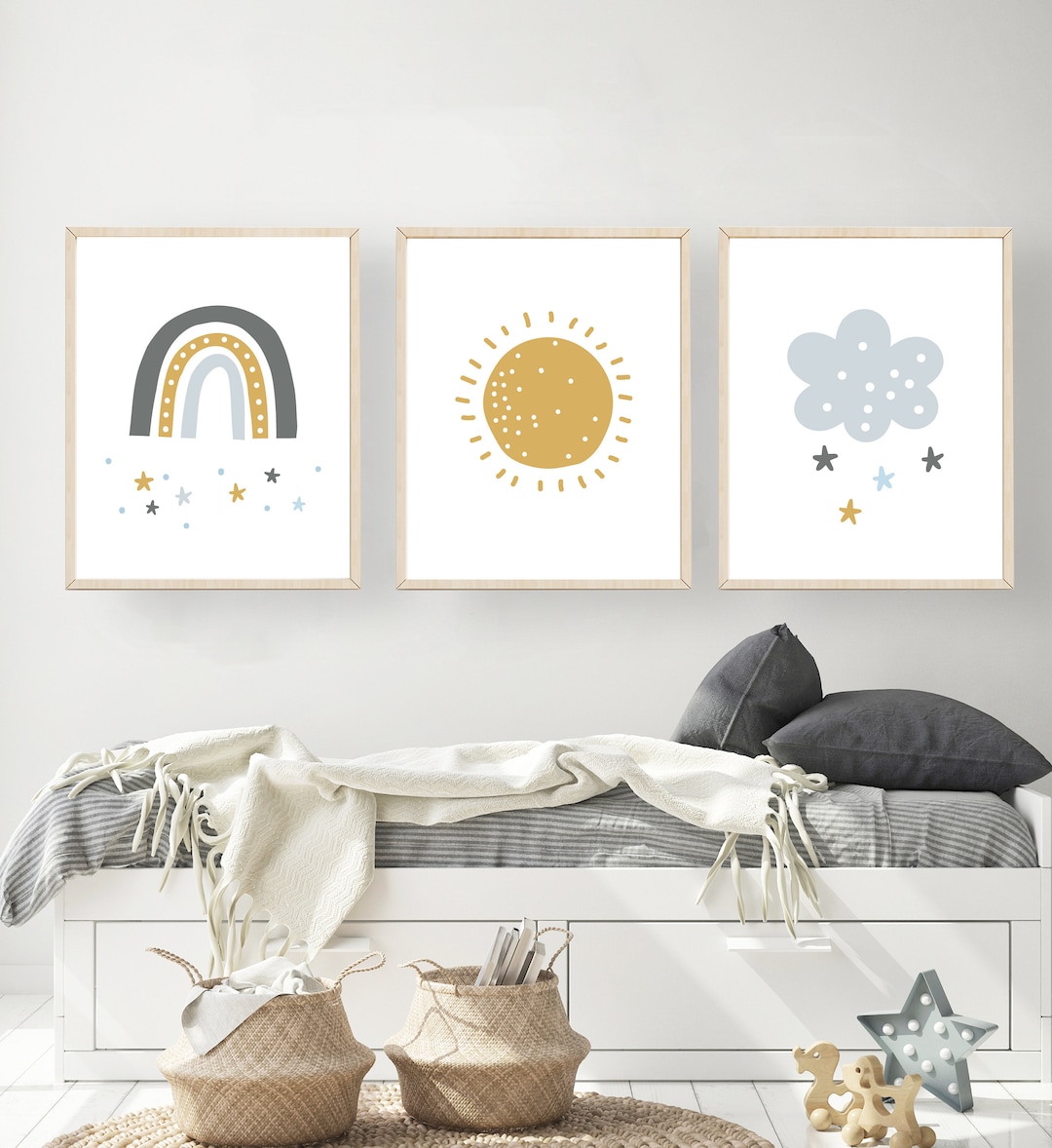 Weather Nursery Prints - Baby Boy Nursery Decor - Blue Nursery Prints ...