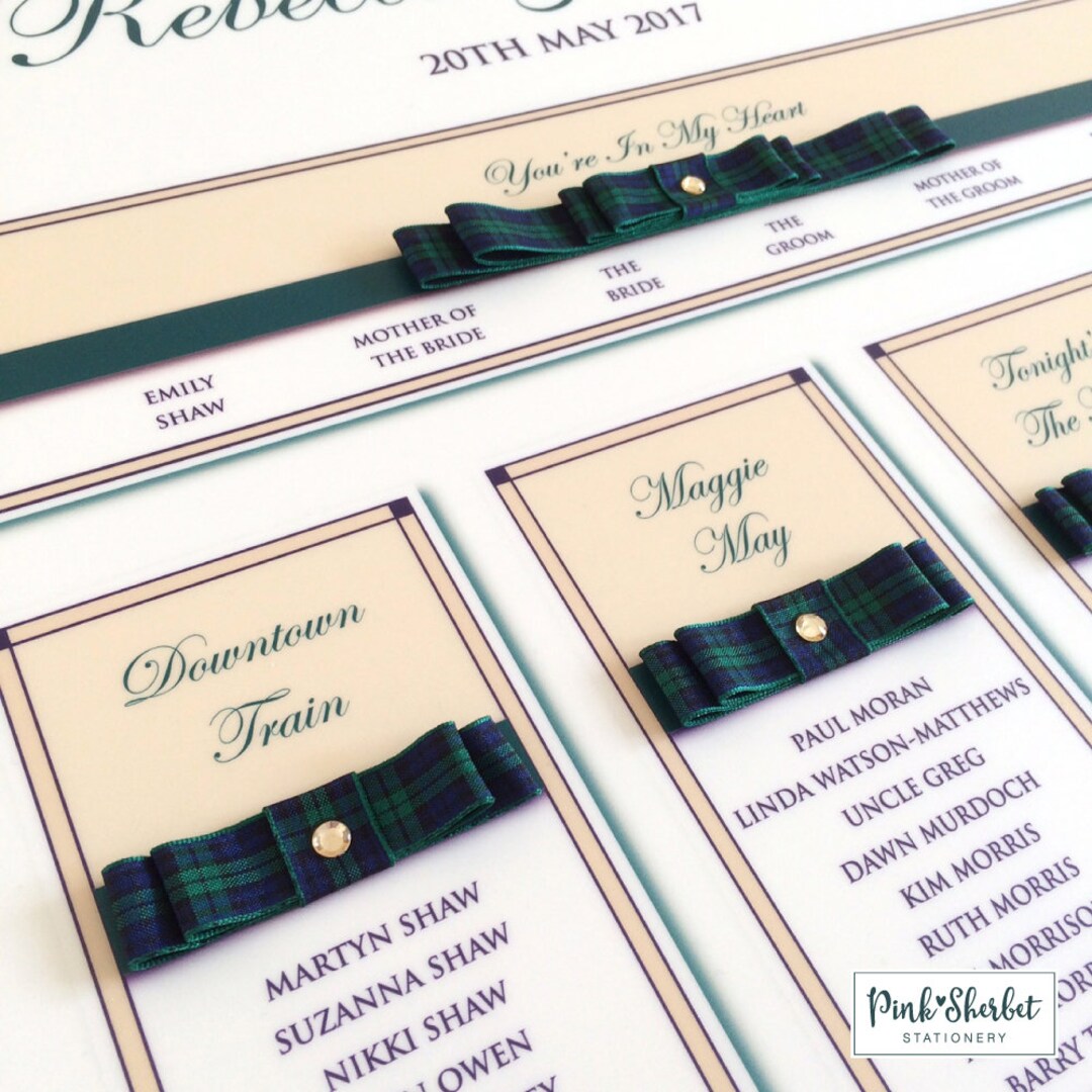 Scottish Tartan Theme Wedding Table Plan - Etsy