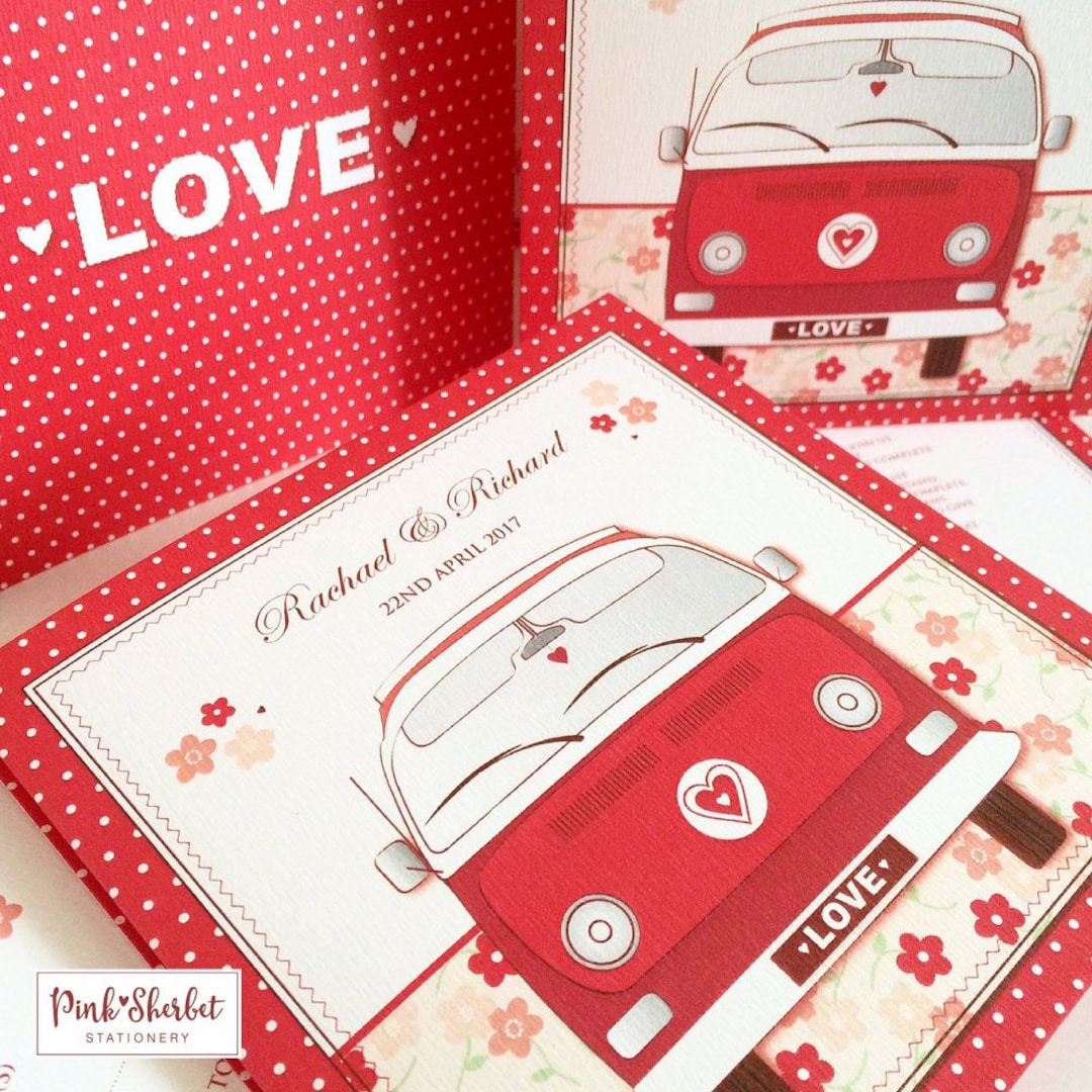 Campervan Inspired Wedding Invitation Suites - Etsy