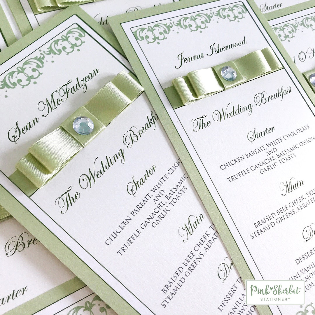 Luxury Wedding Place Card Menu Settings - Etsy