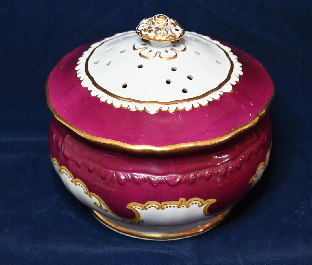 Vintage Potpourri Ceramic Jar With Lid, Collectible - Etsy