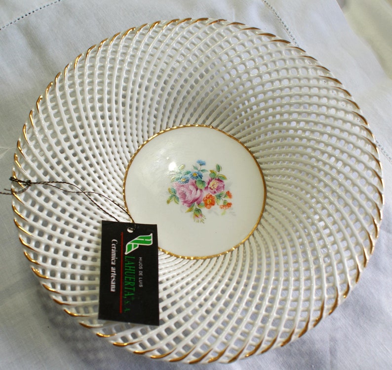 La Huerta Hand Made Lattice-work Dish Made in Manises Spain - Etsy