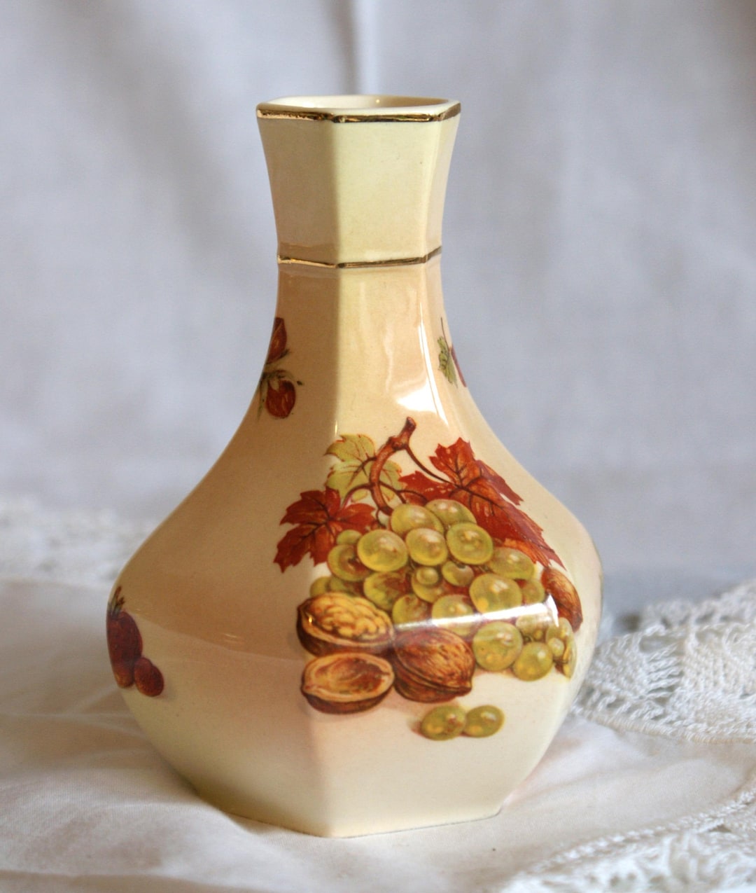 Royal Worcester Palissy Vase: Fine Bone China With Autumn Fruit - Etsy