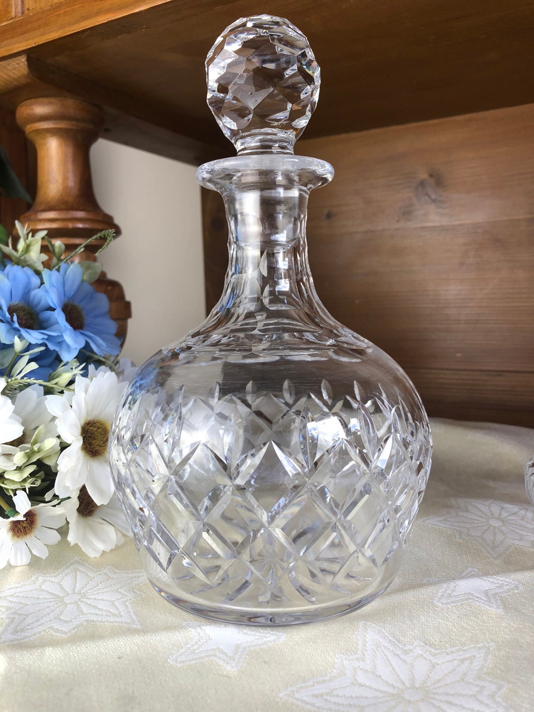 Cut Lead Crystal Decanter, Round Shape, Quality Decanter B - Etsy