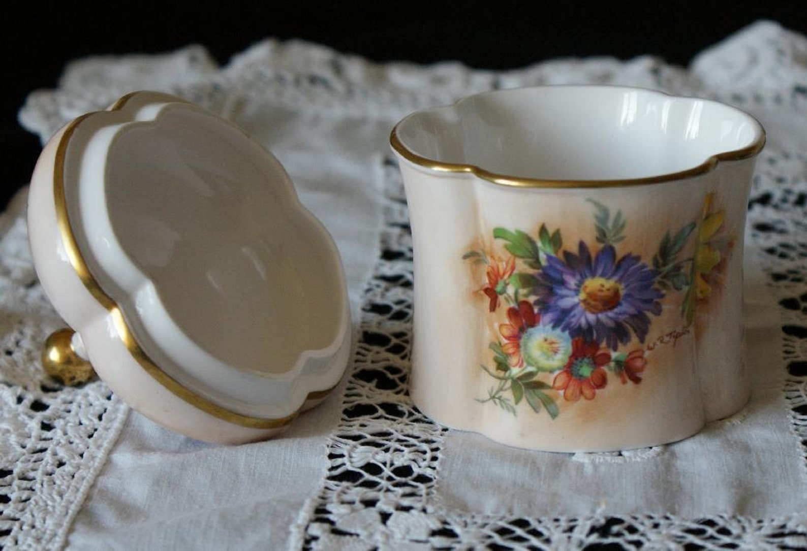 Caverswall Fine Bone China Lidded Jar, Hand Painted & Signed - Etsy
