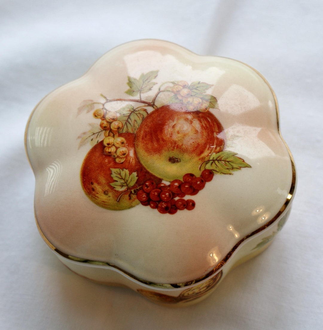 Royal Worcester Palissy Bone China Lidded Dish: Apples & Currants - Etsy