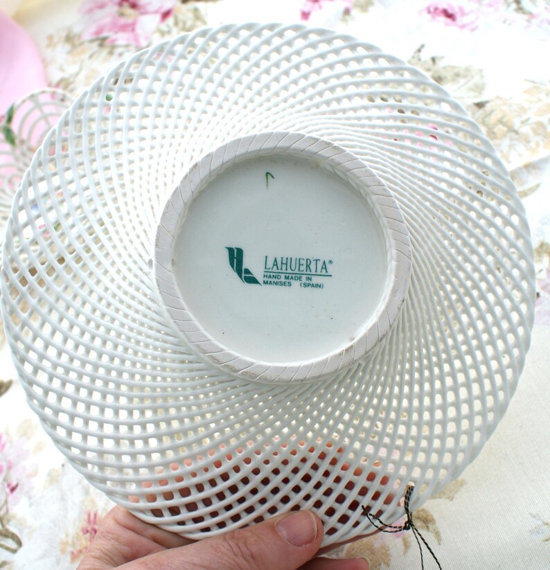 La Huerta Hand Made Lattice-work Dish Made in Manises Spain - Etsy España