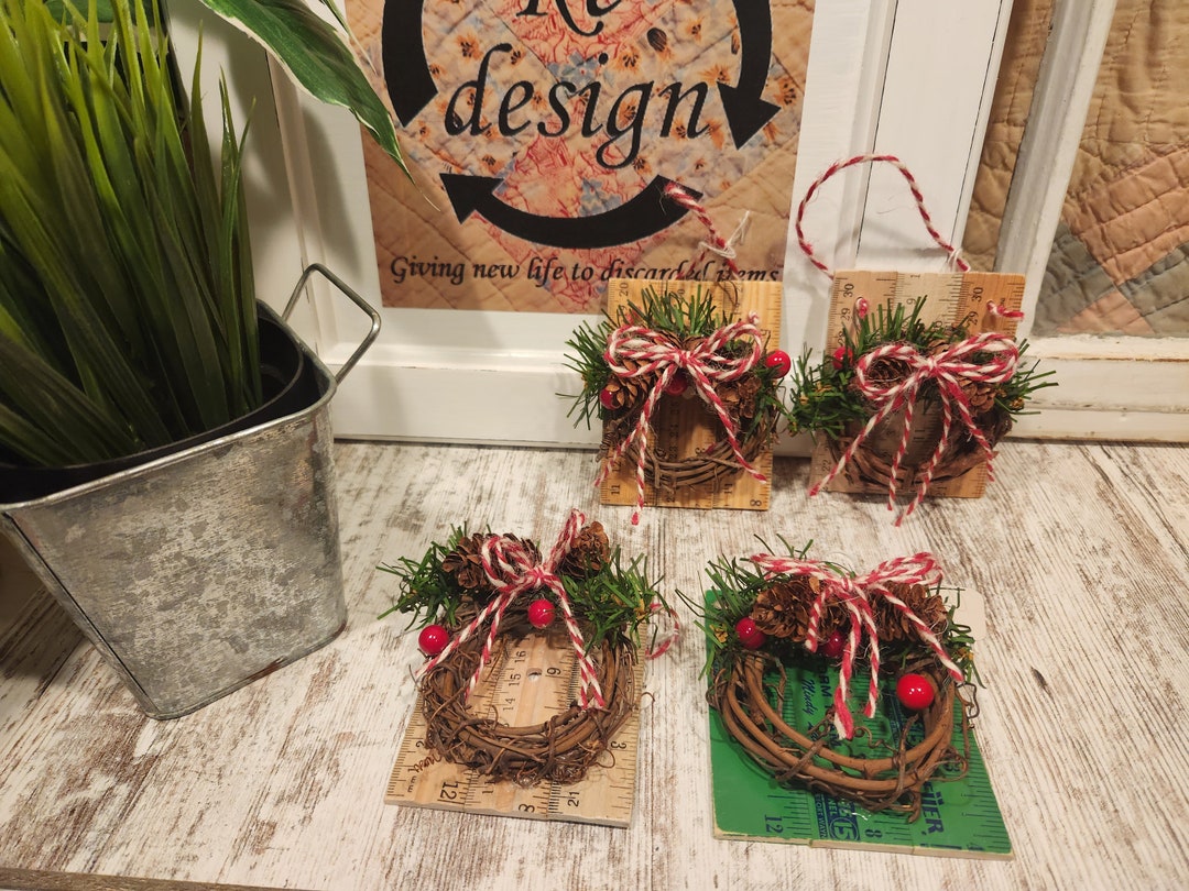 Ruler Wreath Ornaments - Etsy