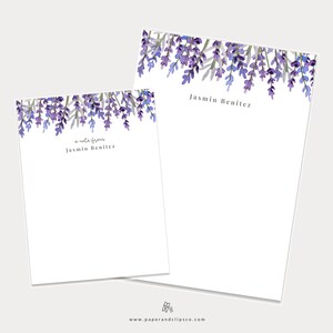 Personalized Notepads, Lavender Floral Custom Notepads, Customized ...