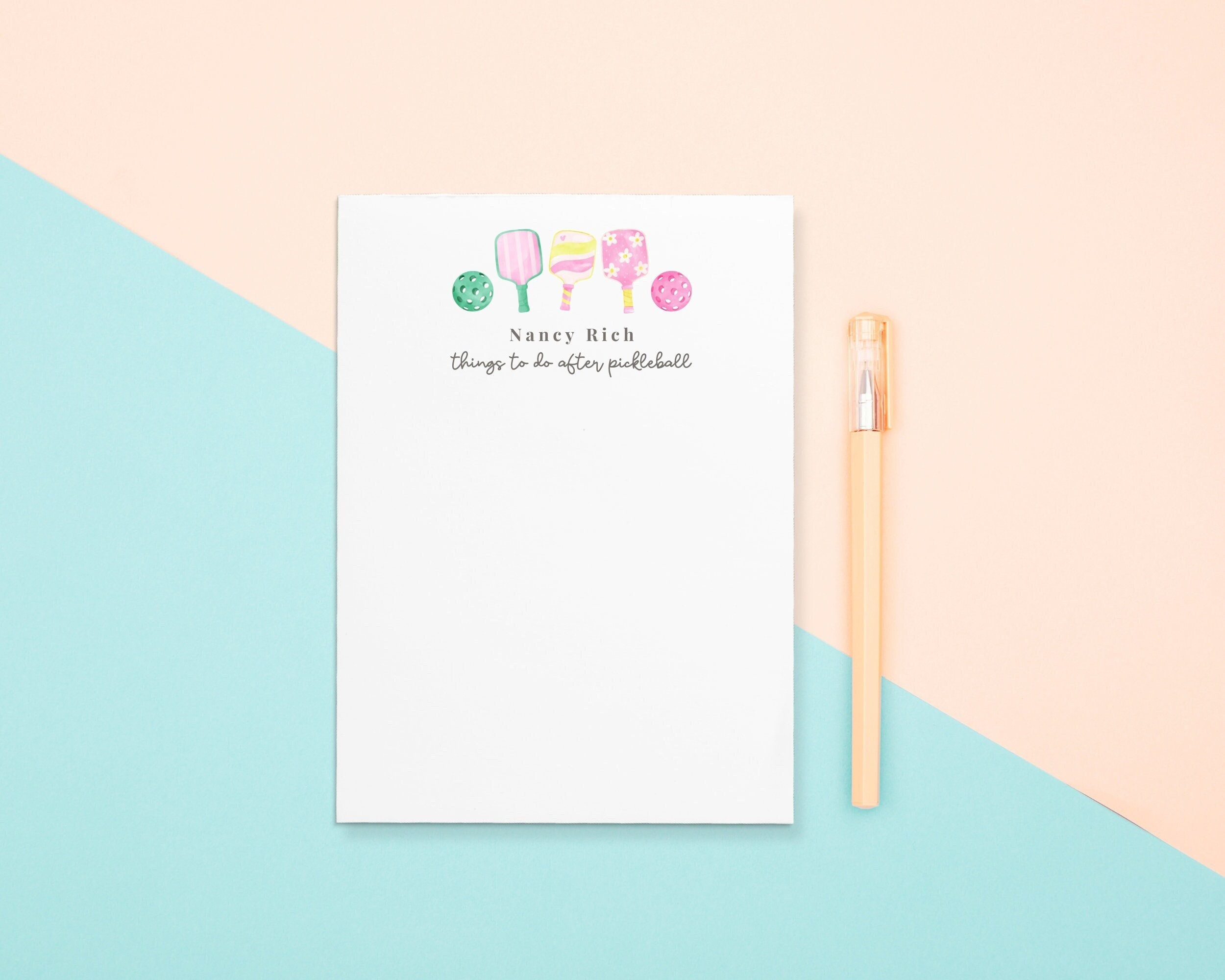 Pickleball Personalized Notepads, Customized Pickleball Lover Gifts ...