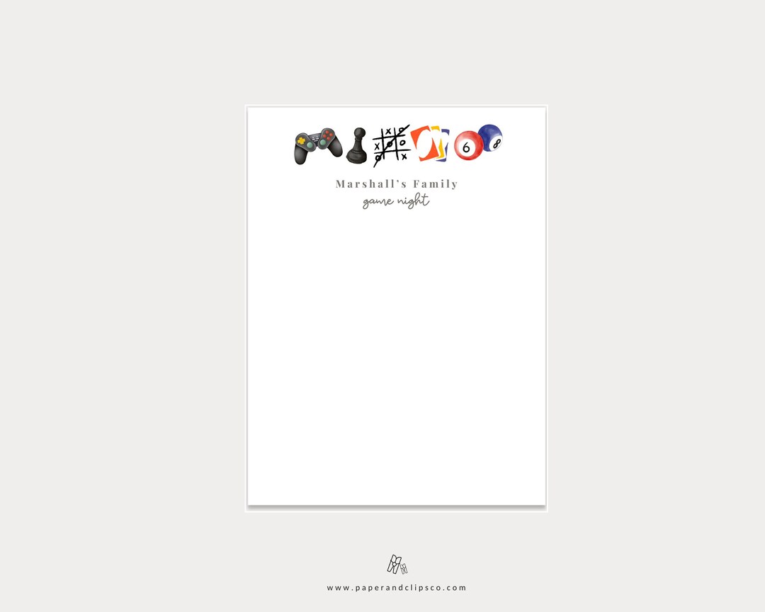Personalized Family Game Night Score Tracker Notepads, Custom ...