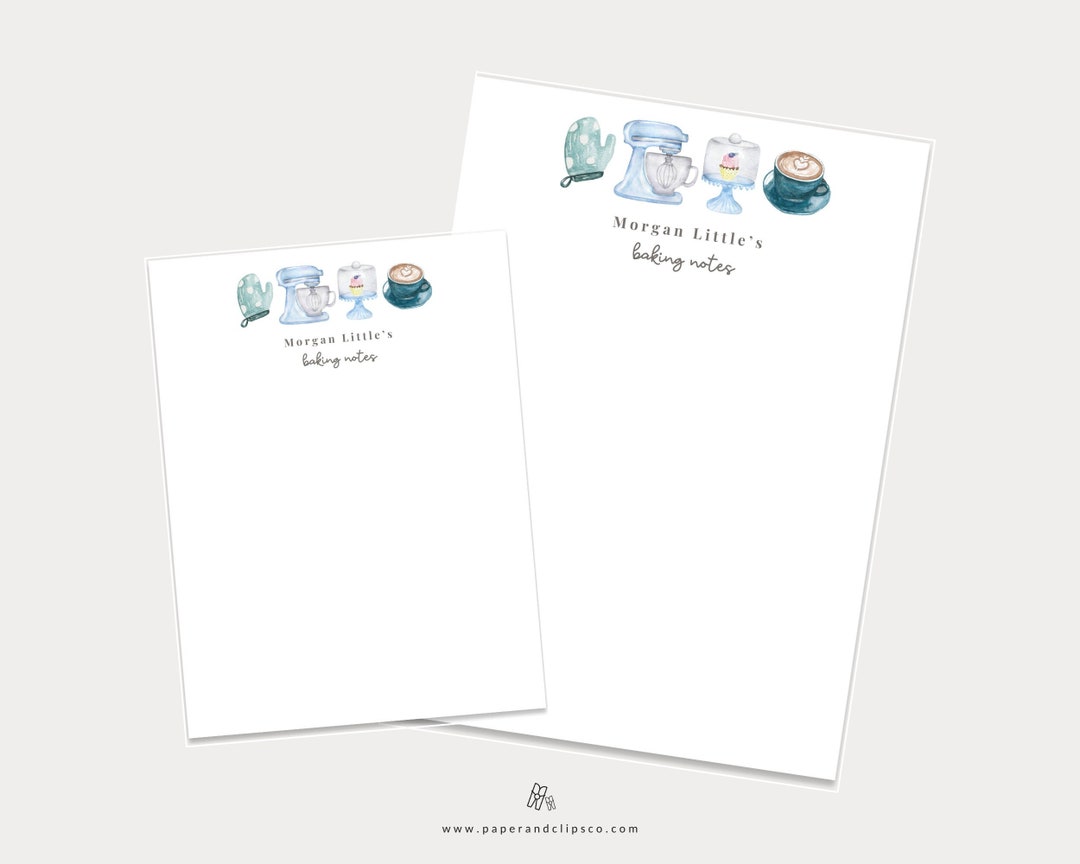 Kitchen Personalized Notepads, Baker Gift, Chef Notepad, Cook ...