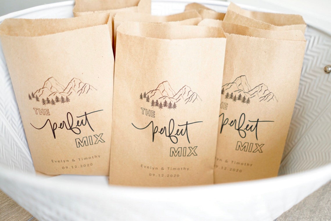 The Perfect Mix Personalized Wedding Favor Bags Trail Mix | Etsy