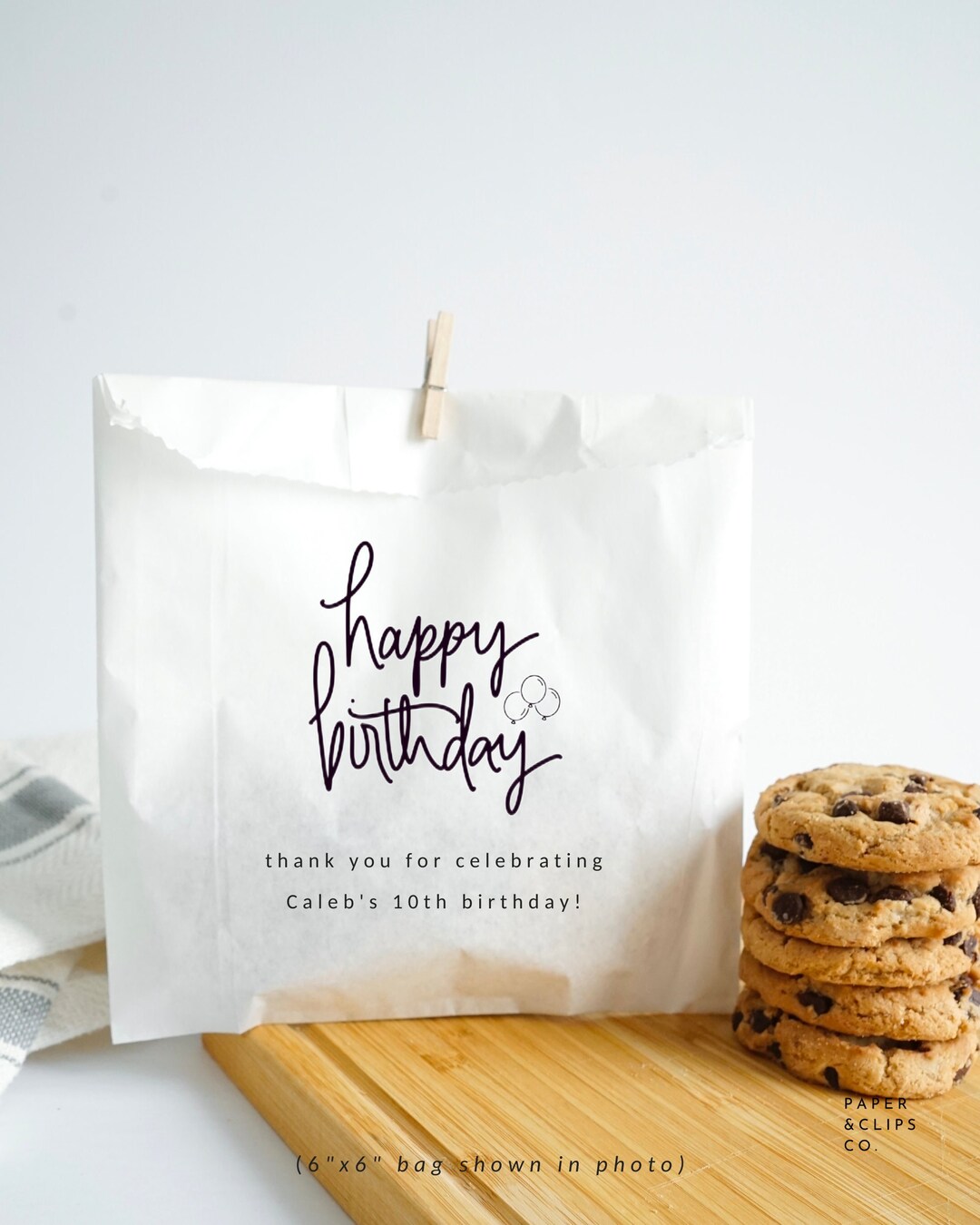 Personalized Happy Birthday Party Favor White Bags - Birthday Loot Bags ...