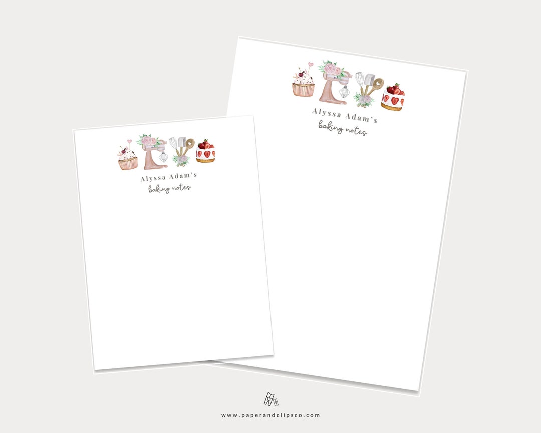 Kitchen Personalized Notepads, Baker Gift, Chef Notepad, Cook ...