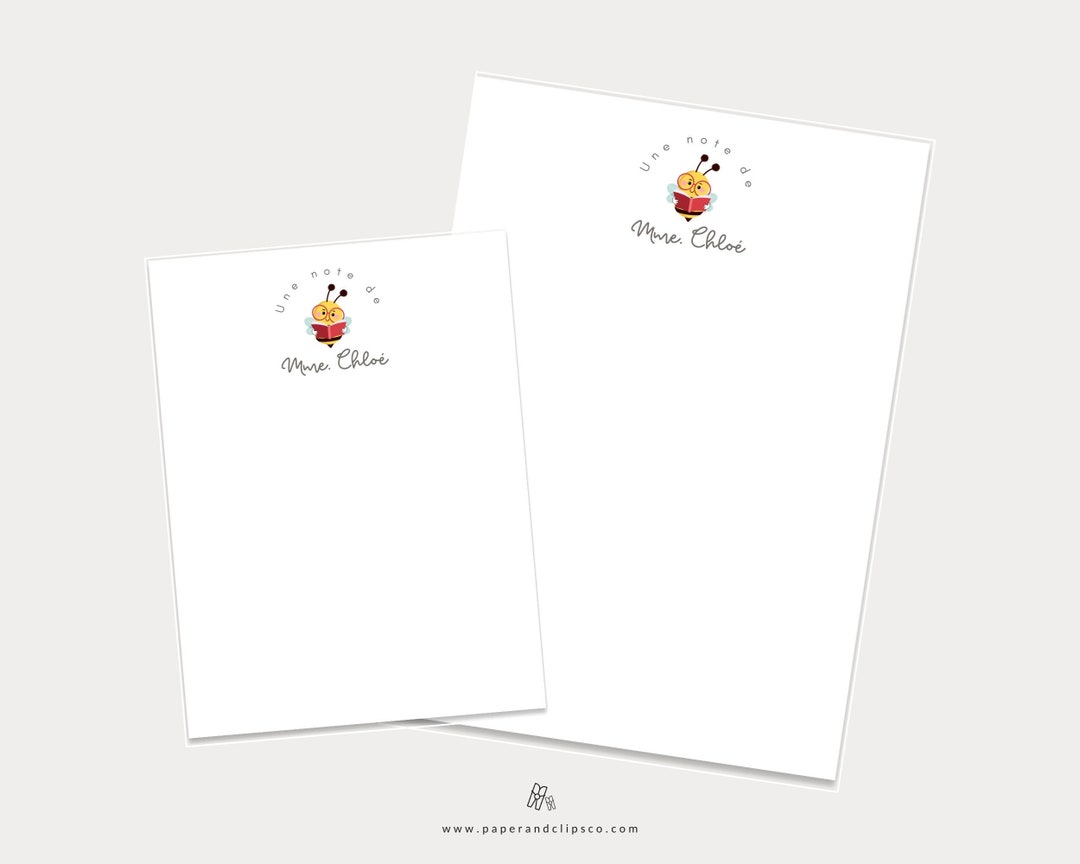 French Teacher Appreciation Gift, Teacher Notepads, Personalized ...
