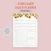 Printable Sunflower Daily Planner, Watercolor Floral Printable to Do ...
