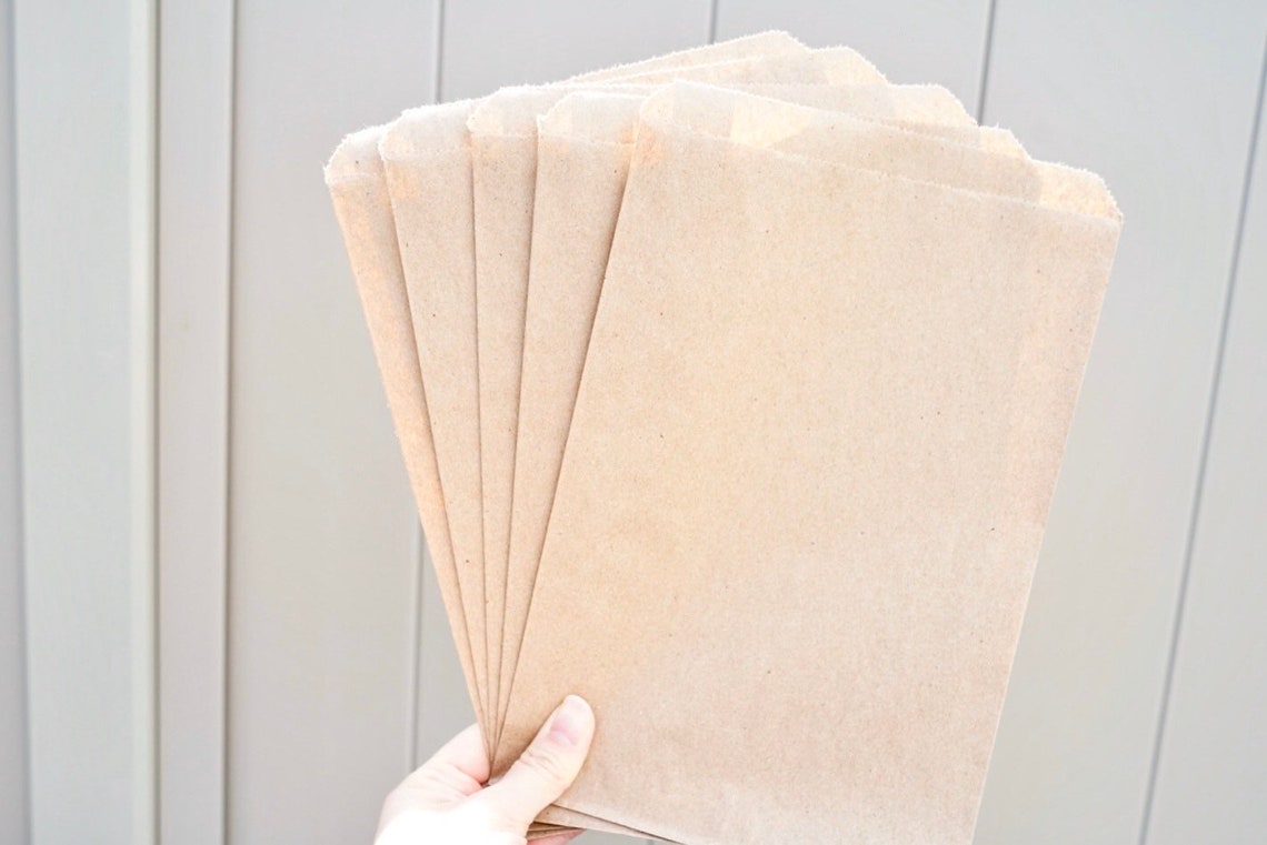 25 BLANK 6x9 Large Kraft Brown Paper Bags, Wedding Favor Bags, Party ...