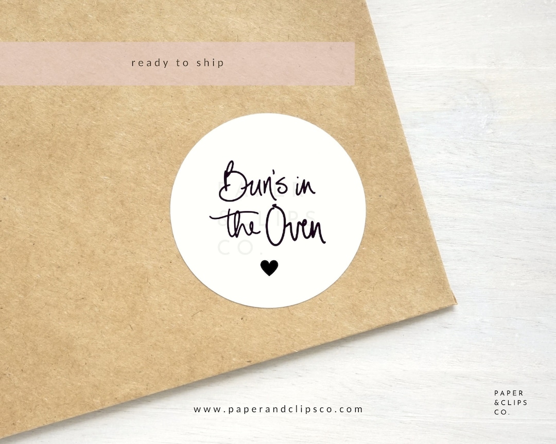 Bun's in the Oven Sticker Label - White Matte Stickers - Etsy