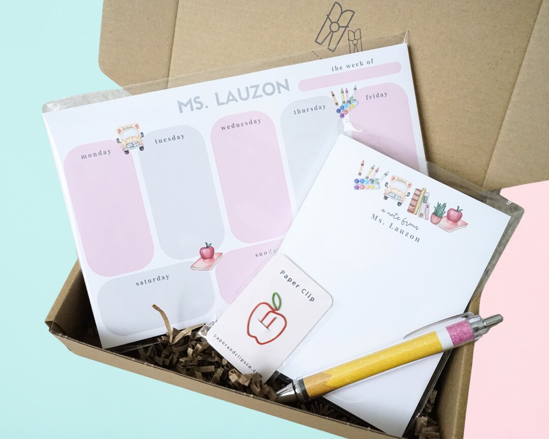 Personalized Teacher Gift Set, Stationery Set for Educators, End of ...