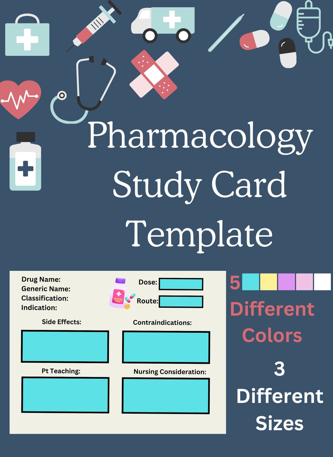Nursing Pharmacology Drug Card Template, Phar Study Guide, Drug Cards ...