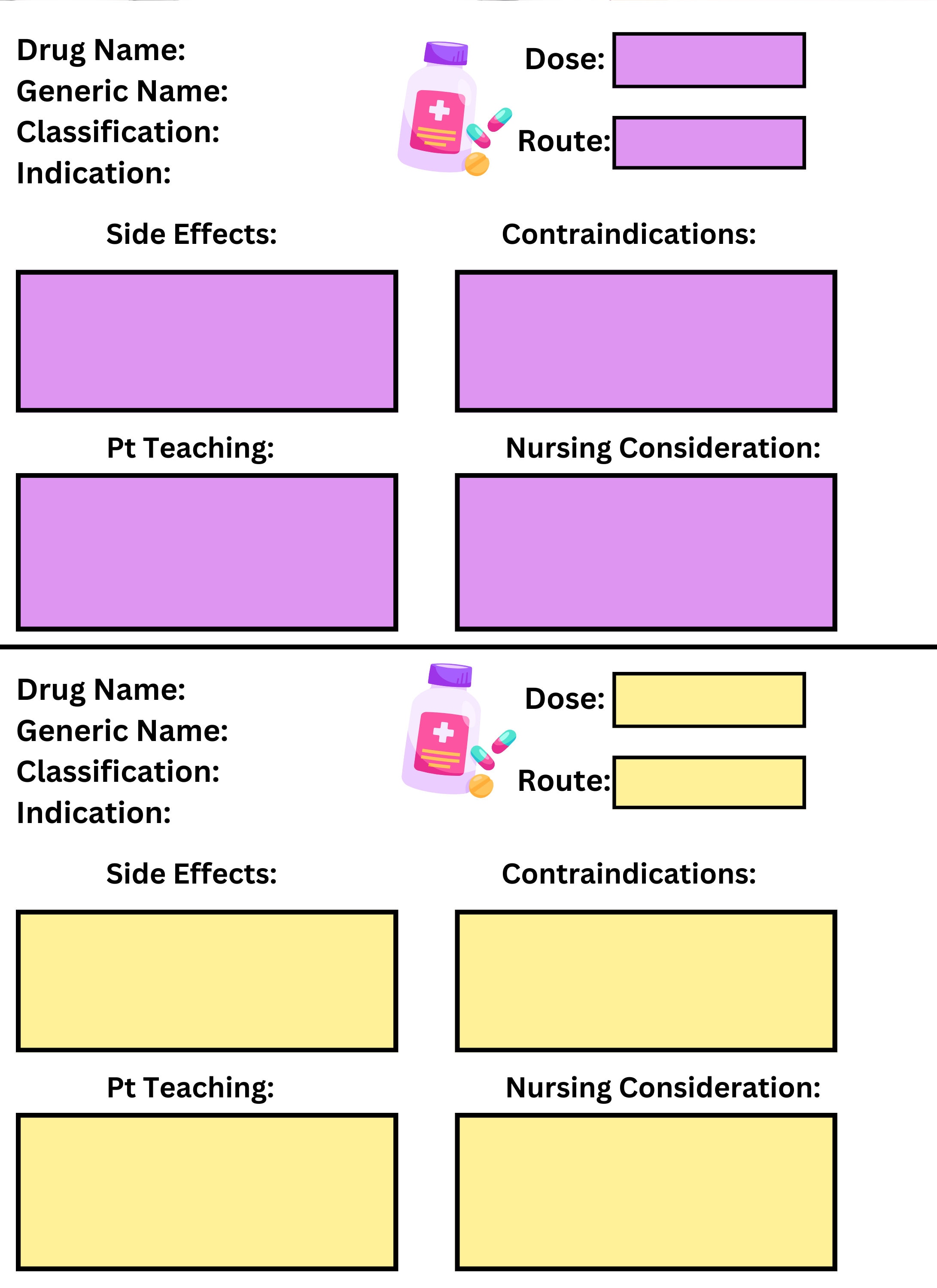 Nursing Pharmacology Drug Card Template, Phar Study Guide, Drug Cards ...